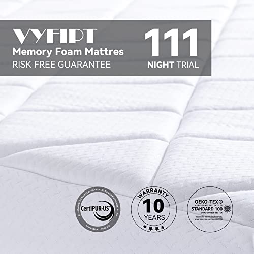 Vyfipt King Size Memory Foam Mattress 14 Inch Bed in a Box Gel AeroFusion Memory Foam Cooling Medium Firm Hybrid Mattress - Breathable - No Box Spring Needed β King,14 Inch