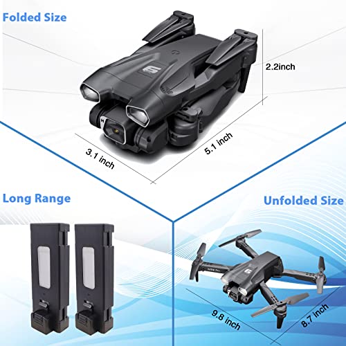 Uiqozok Drone with Camera for Adults, 1080P HD Mini FPV Drones for Kids Beginners, Foldable RC Quadcopter Toys Gifts for Boys Girls with Altitude Hold, 3D Flip, Headless Mode, 3 Speeds, Carrying Case