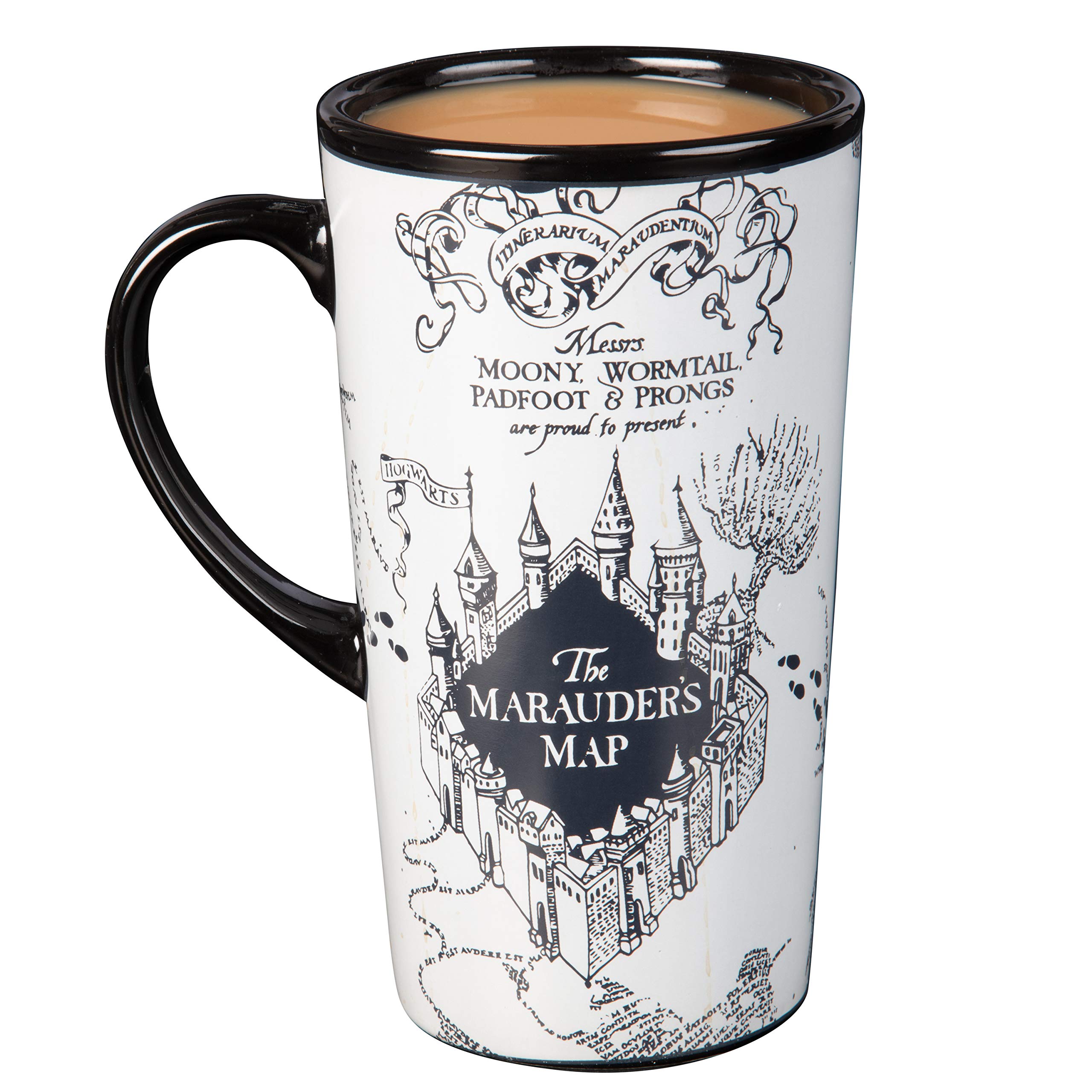 Harry Potter Marauder's Map Tall Ceramic Mug - Map Image Activates with Heat - Large Tumbler Style - Officially Licensed - Gift for Kids and Adults