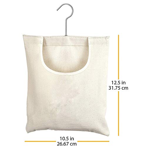 Oxford Cloth Clothespin Bag, Hanging Storage Organizer Bag Hanging Laundry Clothes Pin Holder with Hanging Hook