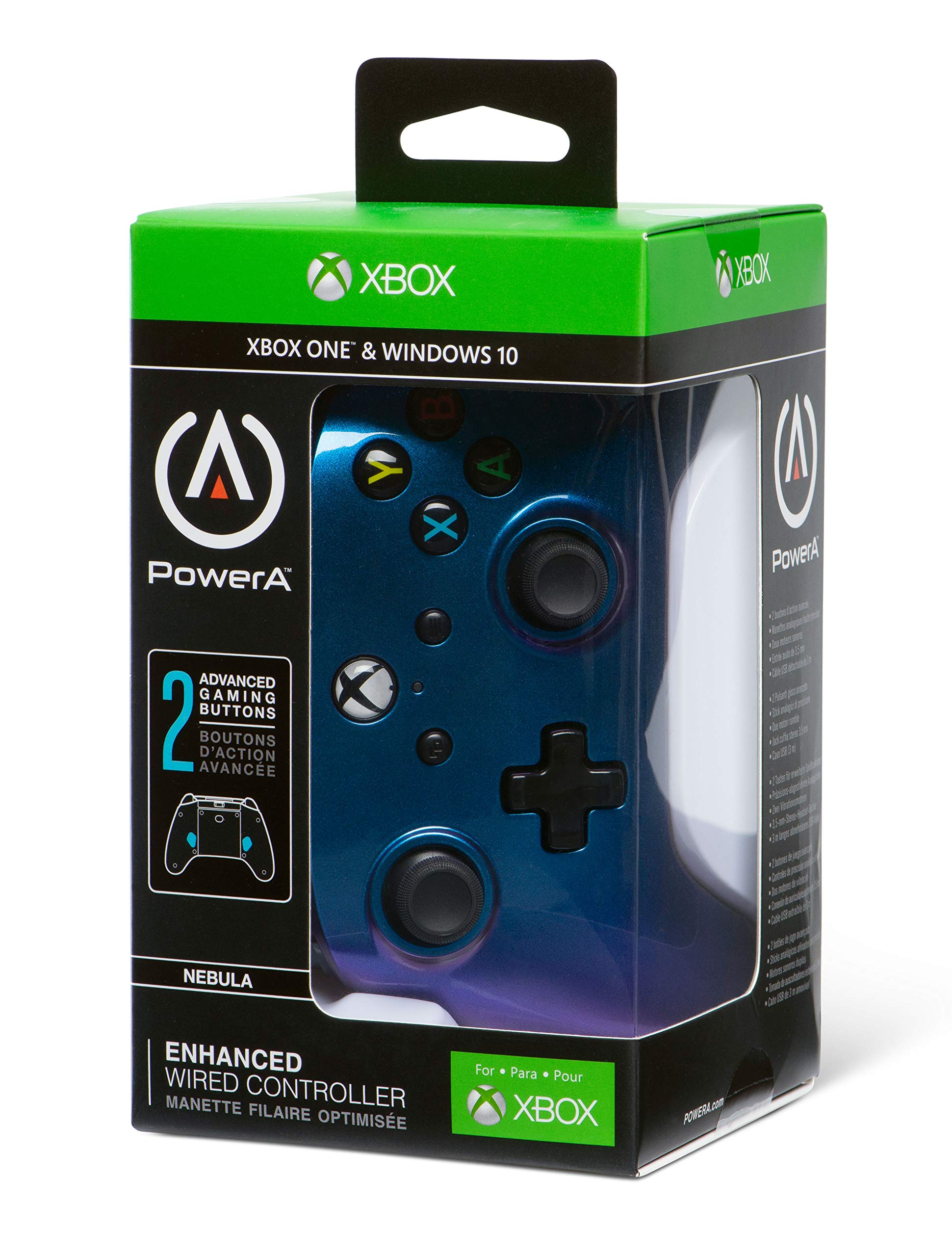 Enhanced Wired Controller for Xbox One - Cosmos Nebula, gamepad, wired video game controller, gaming controller, Xbox One, works with Xbox Series X|S (Renewed)