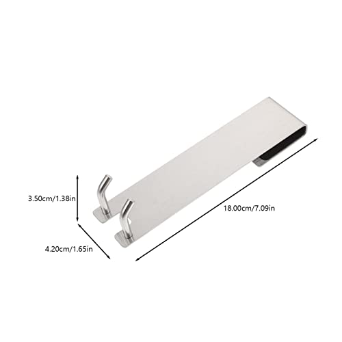 DOITOOL 3pcs Hanger Punch Glass Hook Clothing Frameless Hangers Extended Hats Free Stainless Steel Squeegee Hanging The Bedroom Robe Back Bathroom Storage Home Clo Universal Hooks Silver