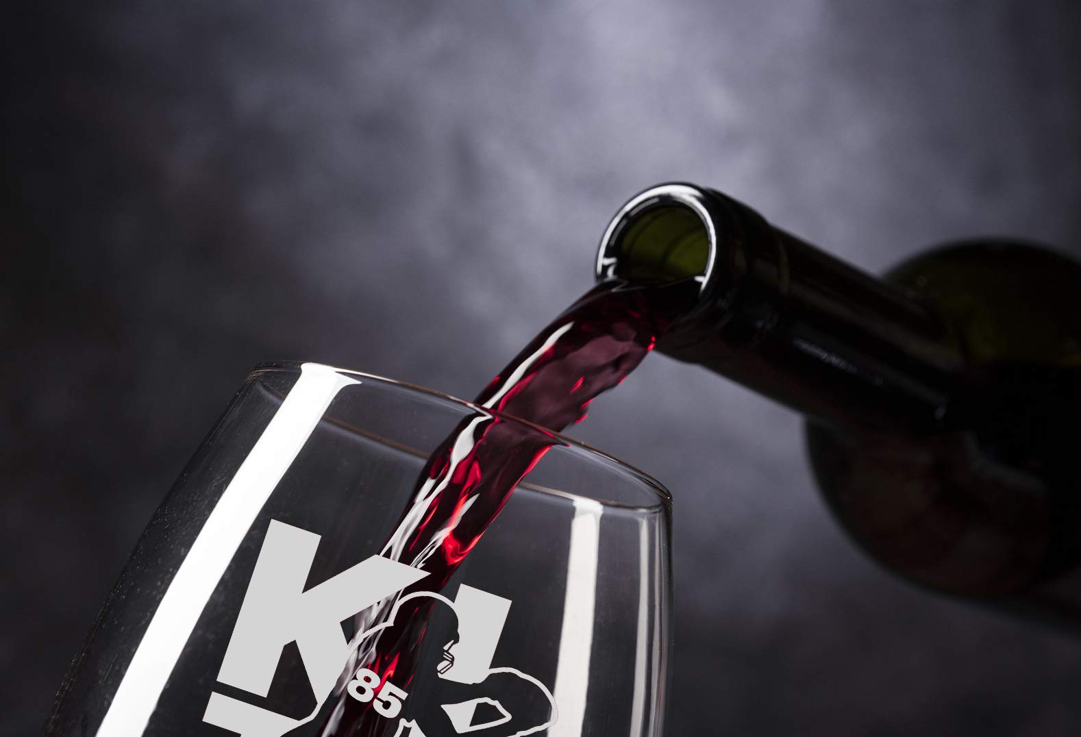 Hat Shark Football Sports Athletic Player - Laser Engraved Stemless Wine Glasses (Kittle #85)
