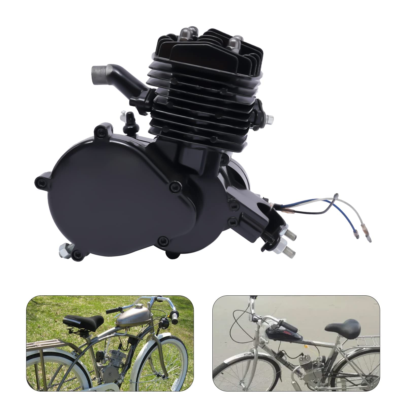 DYRABREST Bicycle Engine Kit, 80cc 2-Stroke Engine Motor Kit with LCD Bike Wired Computer, Bicycle Motor Engine Kit for 26" Bike, Mountain Bikes, Road Bikes