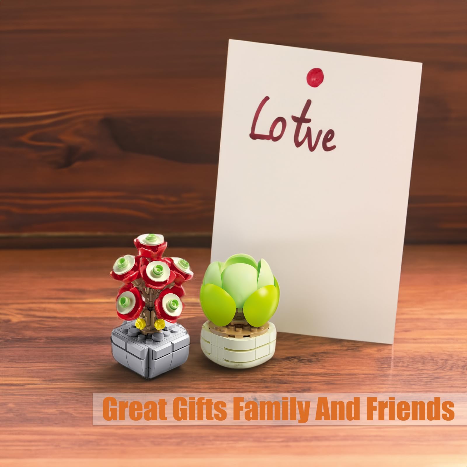 Feelo STEM Succulents Plants Building Set Mini Bricks Bonsai Model Christmas Brithday Gifts for Kids, Boys Girls Gift(2 Set)