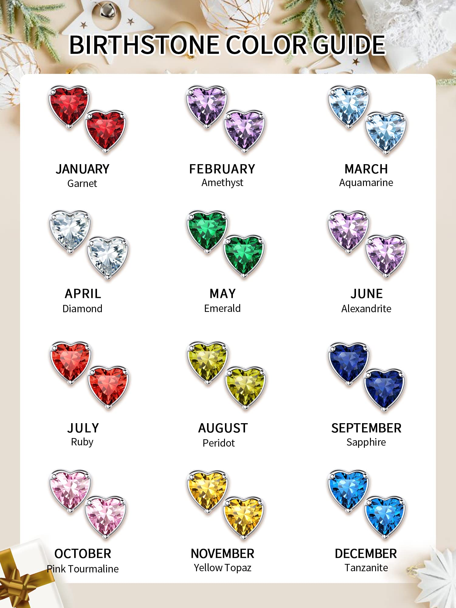 Women Earrings Hypoallergenic 925 Sterling Silver Love Heart Earrings Studs Red Cubic Zirconia Ruby Gemstone July Birthstone Stud Earrings for Sensitive Ears