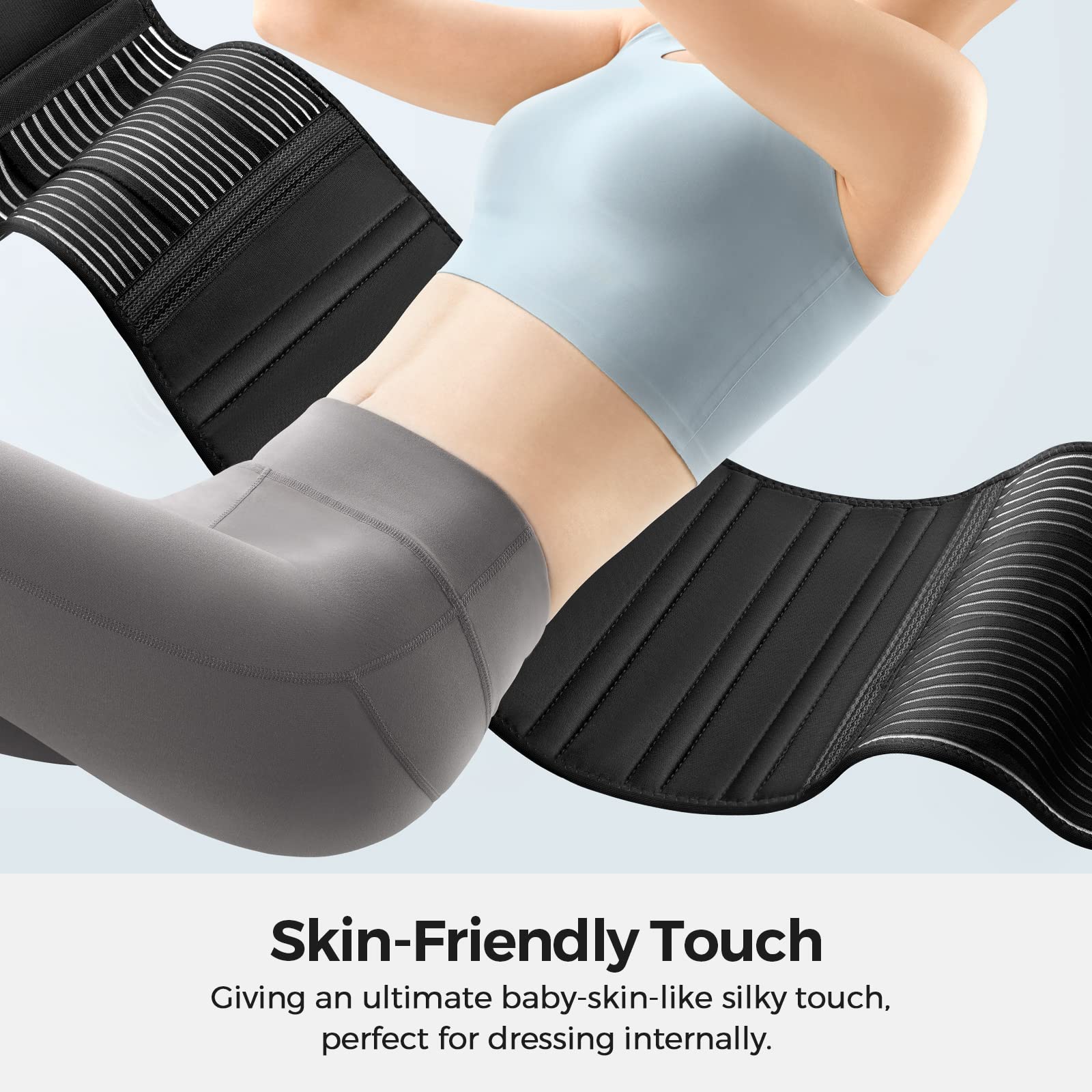 FREETOO Back Braces for Lower Back Pain Relief with 6 Stays, Breathable Back Support Belt for Men/Women for work, Anti-skid lumbar support belt with 16-hole Mesh for sciatica(S)