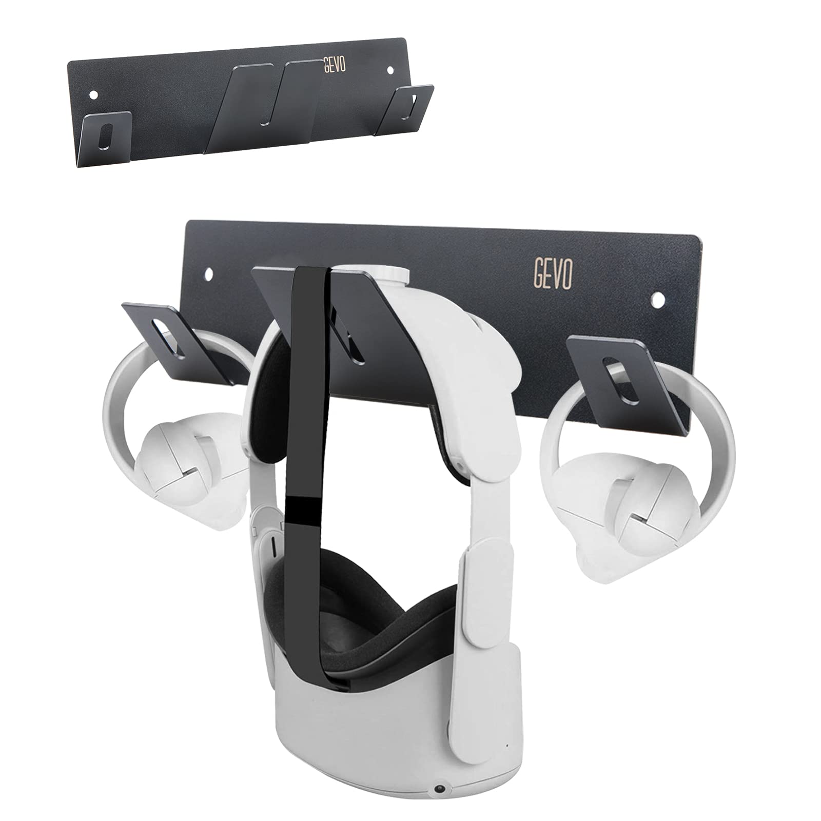 GEVO Wall Mount Multifunctional Stand Hook for Oculus Quest 3, Quest 2, Quest, Rift, Rift S, Valve Index, HTC Vive, HP Reverb G2, PlayStation VR Headsets Controllers, Universal Storage Stand Hook