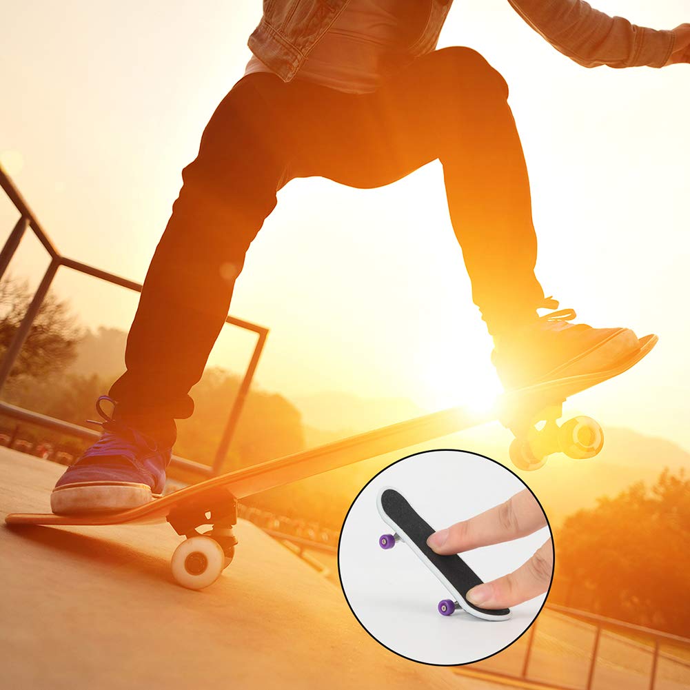 FESSKY Mini Finger Skateboards Ramp Parts Kit, Mini Fingerboards Training Props with Metallic Stents