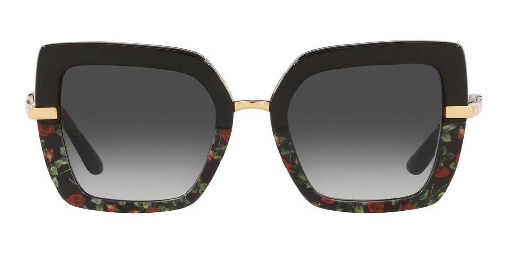Dolce & Gabbana HALF PRINT DG 4373 Black Red Roses/Grey Shaded 52/21/140 women Sunglasses