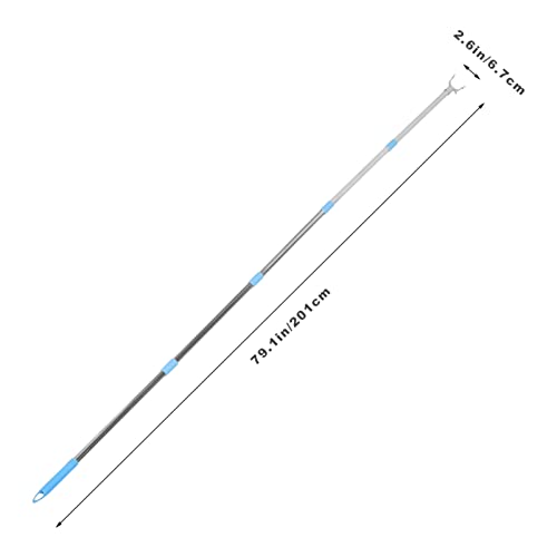 Reach Pole Hook Retractable Clothesline Prop Telescopic Handle Clothing Hook Pole Adjustable Clothesline Rod Hanger Garment Pole with Hook for Closet Shelf Ceiling