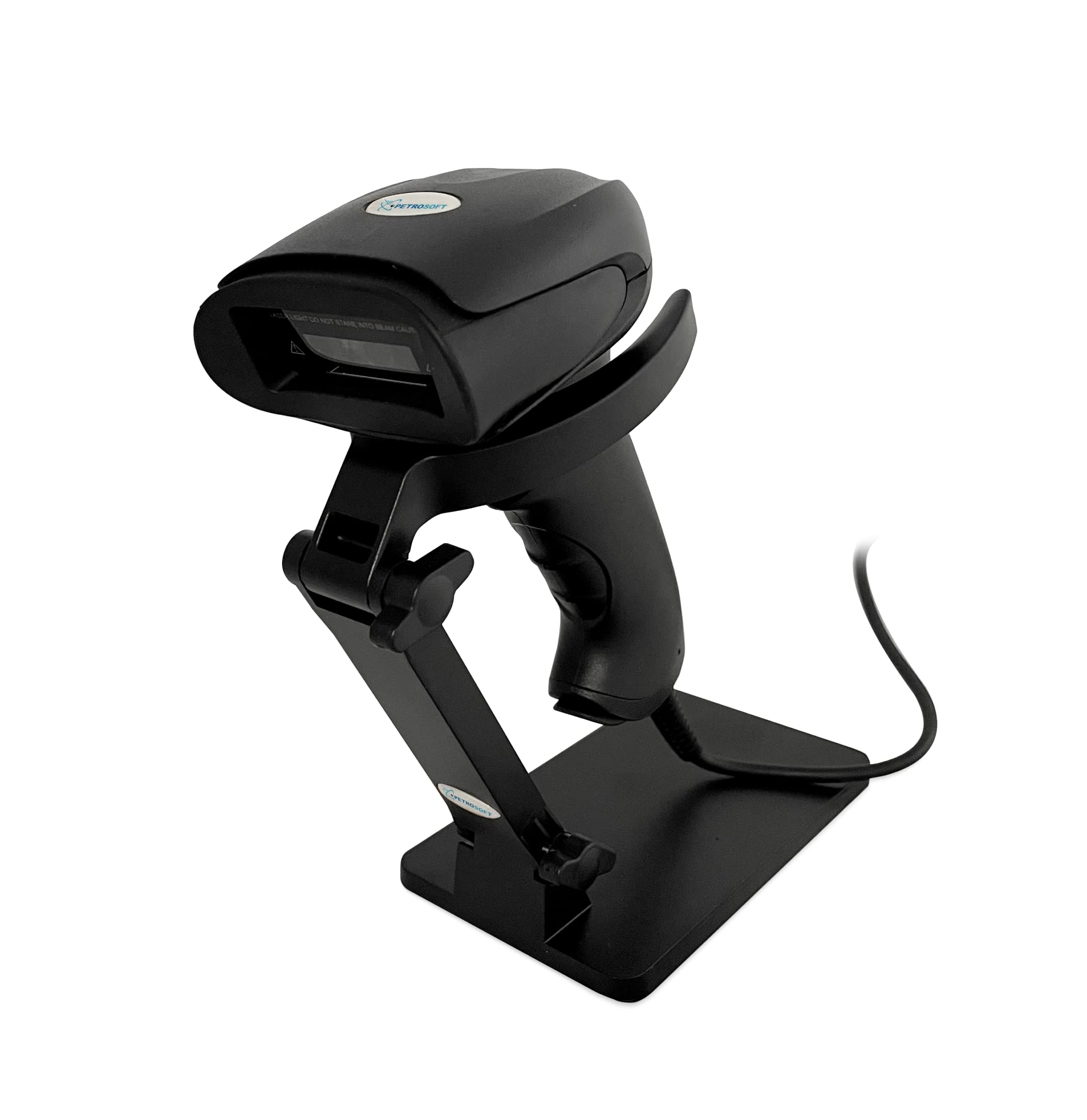 PETROSOFT SC-6300 1D/2D Cashier Barcode Scanner/Reader for Small to Medium-Sized Retailers with Tilting Stand for Hands-Free Scanning
