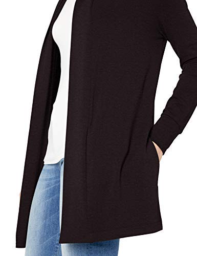 Daily Ritual Women's Supersoft Terry Hooded Open Oversized Sweatshirt, White/Black, Stripe, Large
