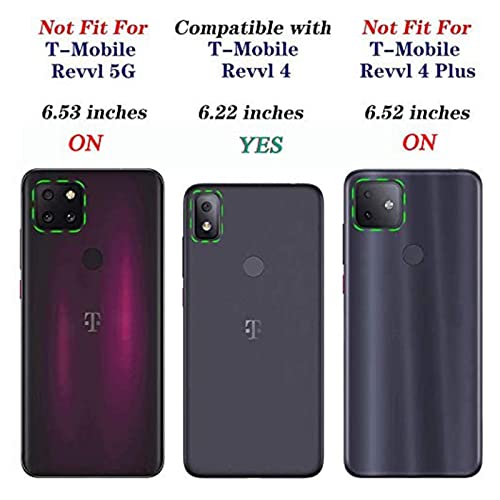 T-Mobile TCL Revvl 4 Case, with 3 Pcs Tempered Glass Screen Protector, Built-in Ring Kickstand and Magnetic Car Mount Shockproof Dropproof Defend Armor Rugged Case for T-Mobile Revvl 4 - Blue