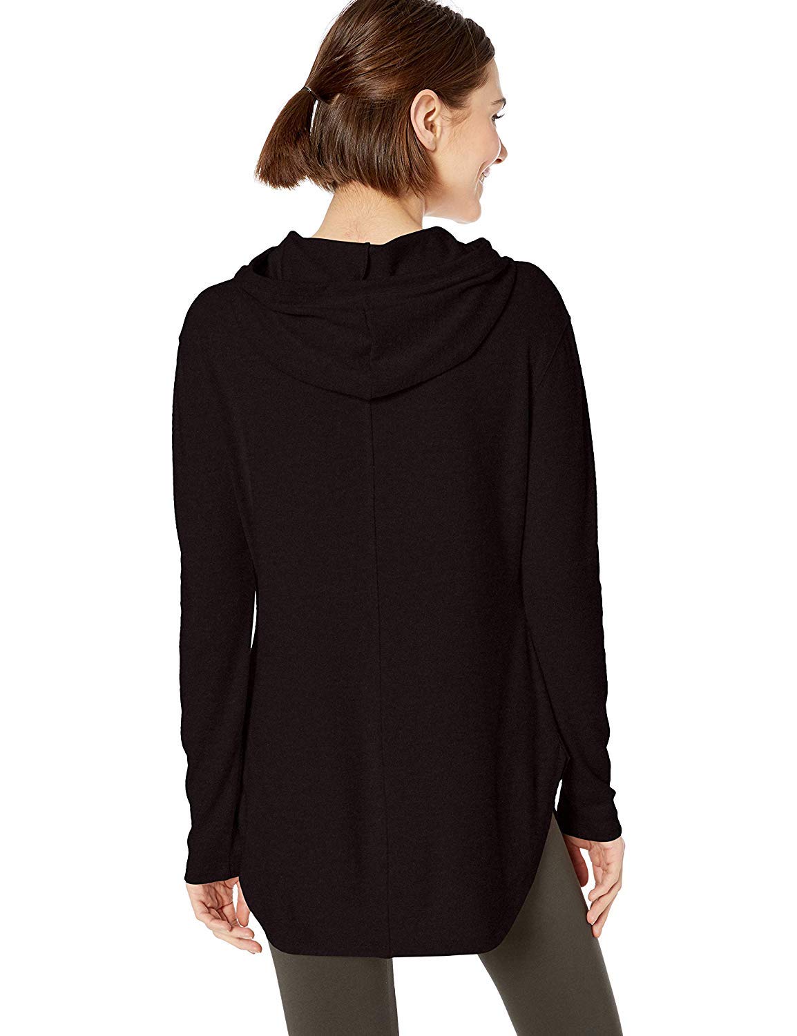 Daily Ritual Women's Cozy Knit Relaxed-Fit Long-Sleeve Hooded Shirt, Black, XX-Large