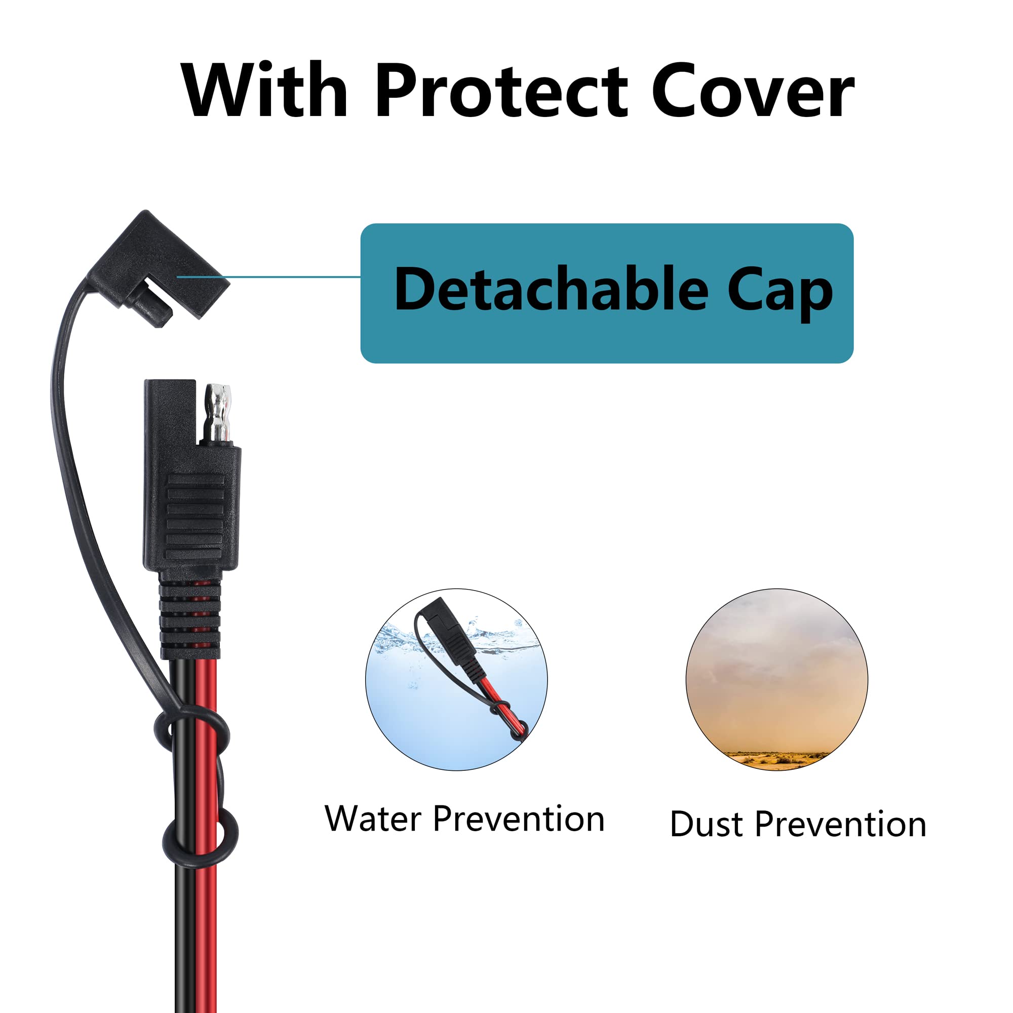 GELRHONR XT60 to SAE Cable,4.9Ft 12AWG SAE Male to XT60 Female Cable for RV Boat Battery Solar Panel Portable Power Station