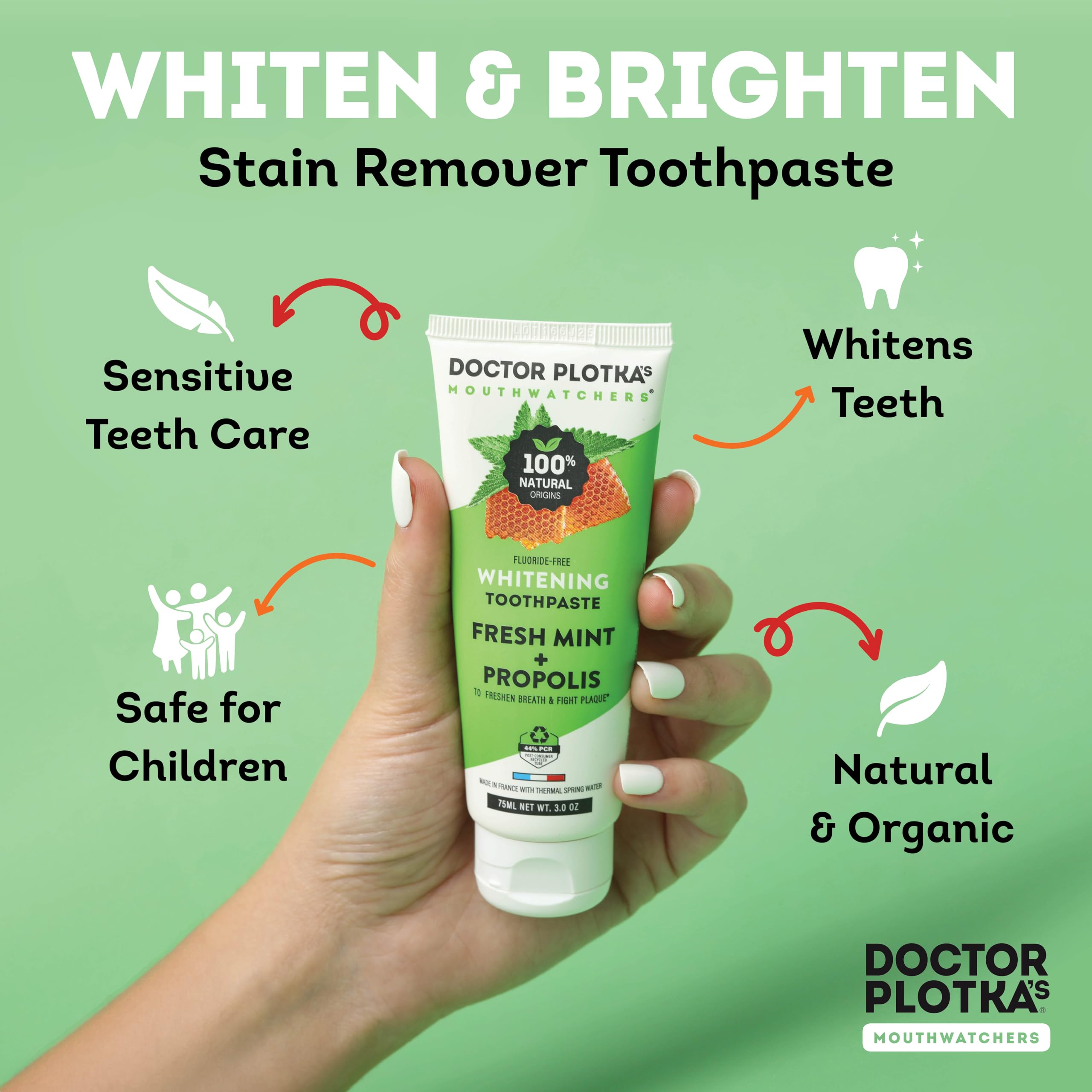 MOUTHWATCHERS Dr Plotkas Extra Soft Flossing Toothbrushes and Whitening Toothpaste Manual Soft Toothbrushes for Adults | Natural Toothpaste | Pack of 2 Toothbrushes and 1 Toothpaste, Colors May Vary