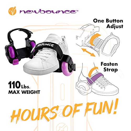 New-Bounce Heel Wheel Skates - Jet Wheelies for Shoes - Adjustable Roller Heel Skates for Kids - One Size Fits Most