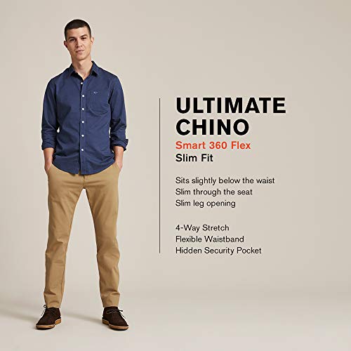 Dockers Men's Slim Fit Ultimate Chino with Smart 360 Flex, Storm Grey, 33W x 30L