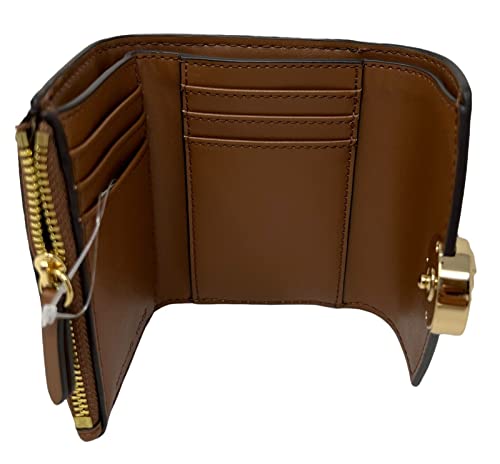 Michael Kors Carmen Women's Medium Bifold Wallet Flap Brown Signature Logo