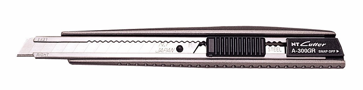 NT Cutter Portable Snap Blade Cutter, Die-Casting Alminum Grip, A-300GR