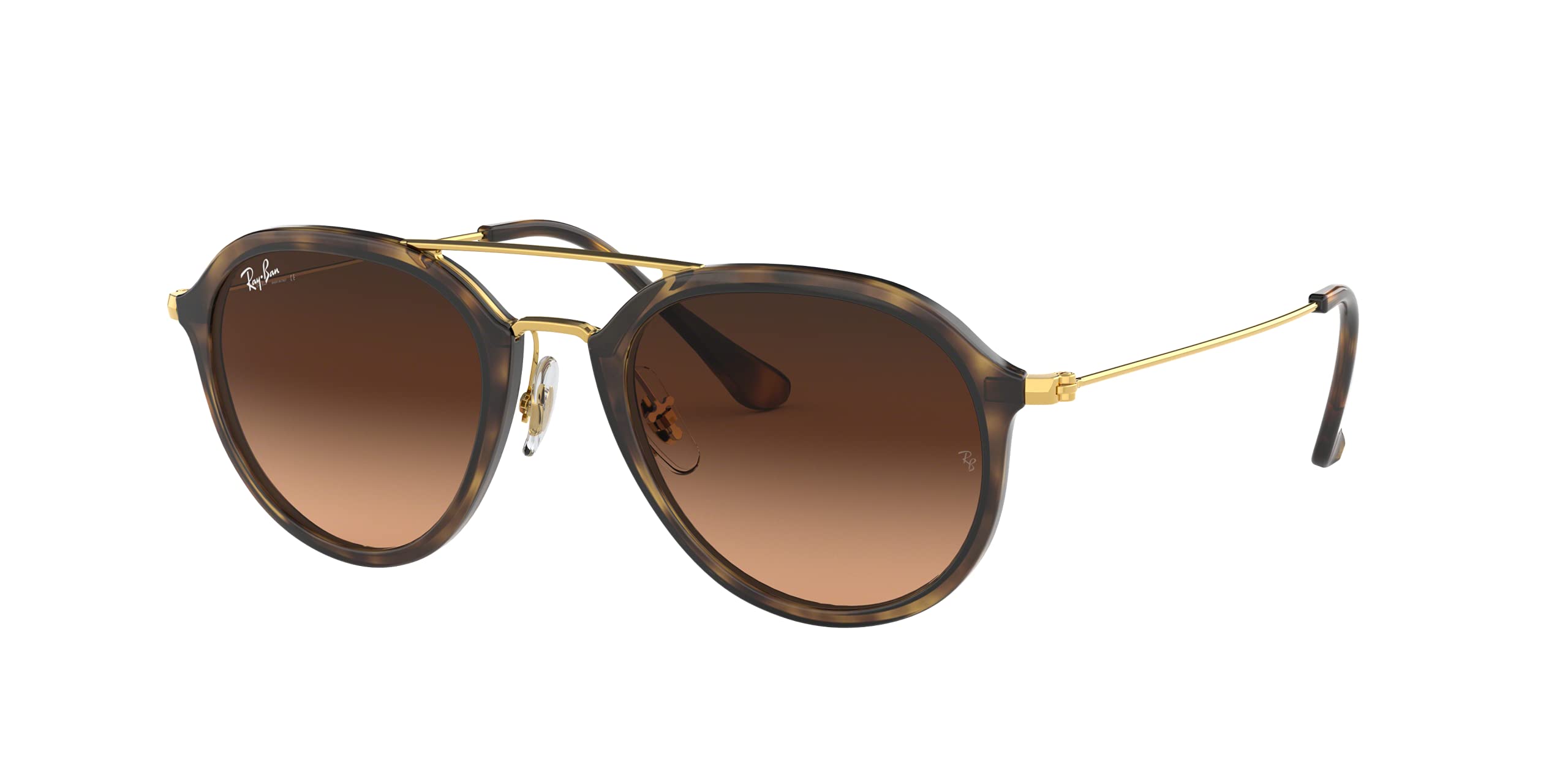 Ray-Ban RB4253 Square Sunglasses, Light Havana/Pink Gradient Brown, 53 mm