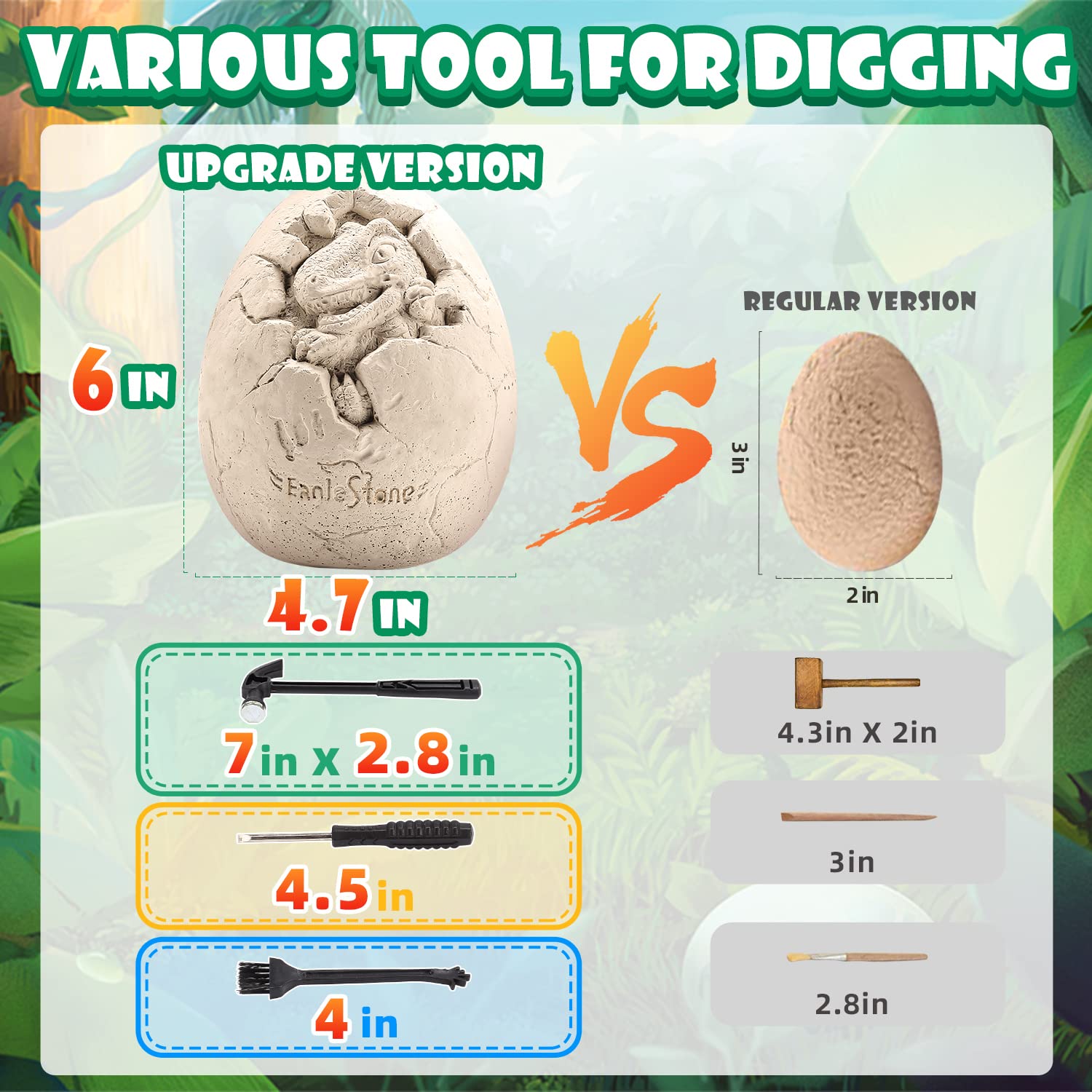 Eaglestone Dinsoaur Easter Eggs Toys for Kids, 163 PCS Building Blocks Set,Excavation Dino Egg for Easter Basket Stuffers/Fillers, Educational STEM Science Kit Toy for Boys and Girls 6 7 8 9 10