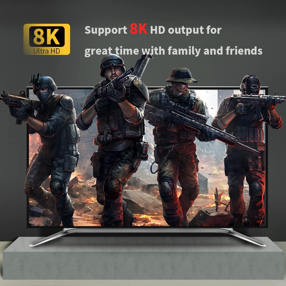 FRIGEDAEG T95Q Game Console With 60000+ Games, Game Box For TV/PC/Projector, EMUELEC 4.3/Android 9.0 Dual System 2 In 1, Compatible With PSP/PS1/Arcade/MAME, 8K HD Output (256)
