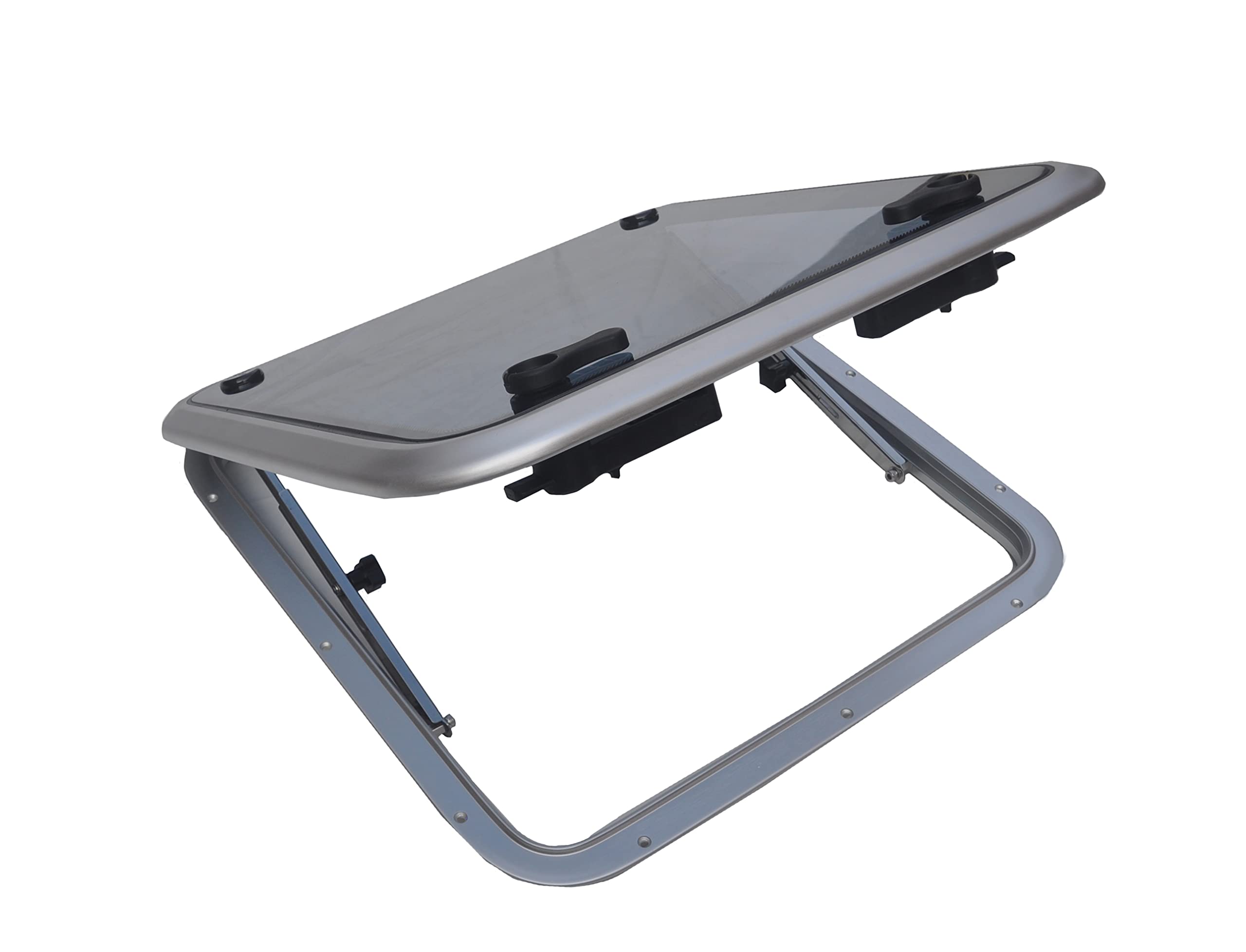 Galamarine 16.7"x16.7" Deck Hatch - Anodized Aluminum Square Hatch/Marine Porthole with Tempered Glass for Boat/Yacht/RV