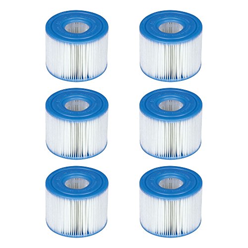 Intex 29001000000 B01DEMGBAI Intex-29001E PureSpa Type S1 Easy Set Pool Filter Cartridges, (6 Fil, 1-Pack, Blue