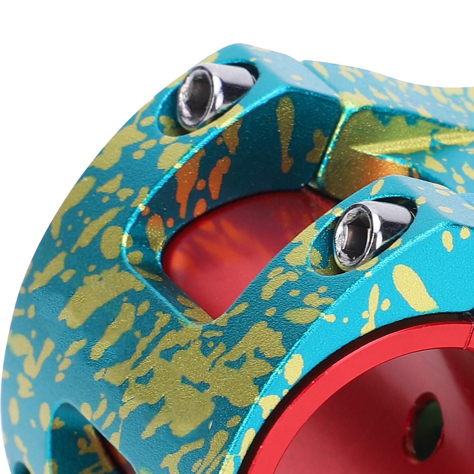 Dilwe Mountain Bike Stem 31.8/35mm Colorful Handlebar Stem Suitable for Most Road Bikes/Fixed Gear Bikes/Mountain Bikes (Blue Gold)