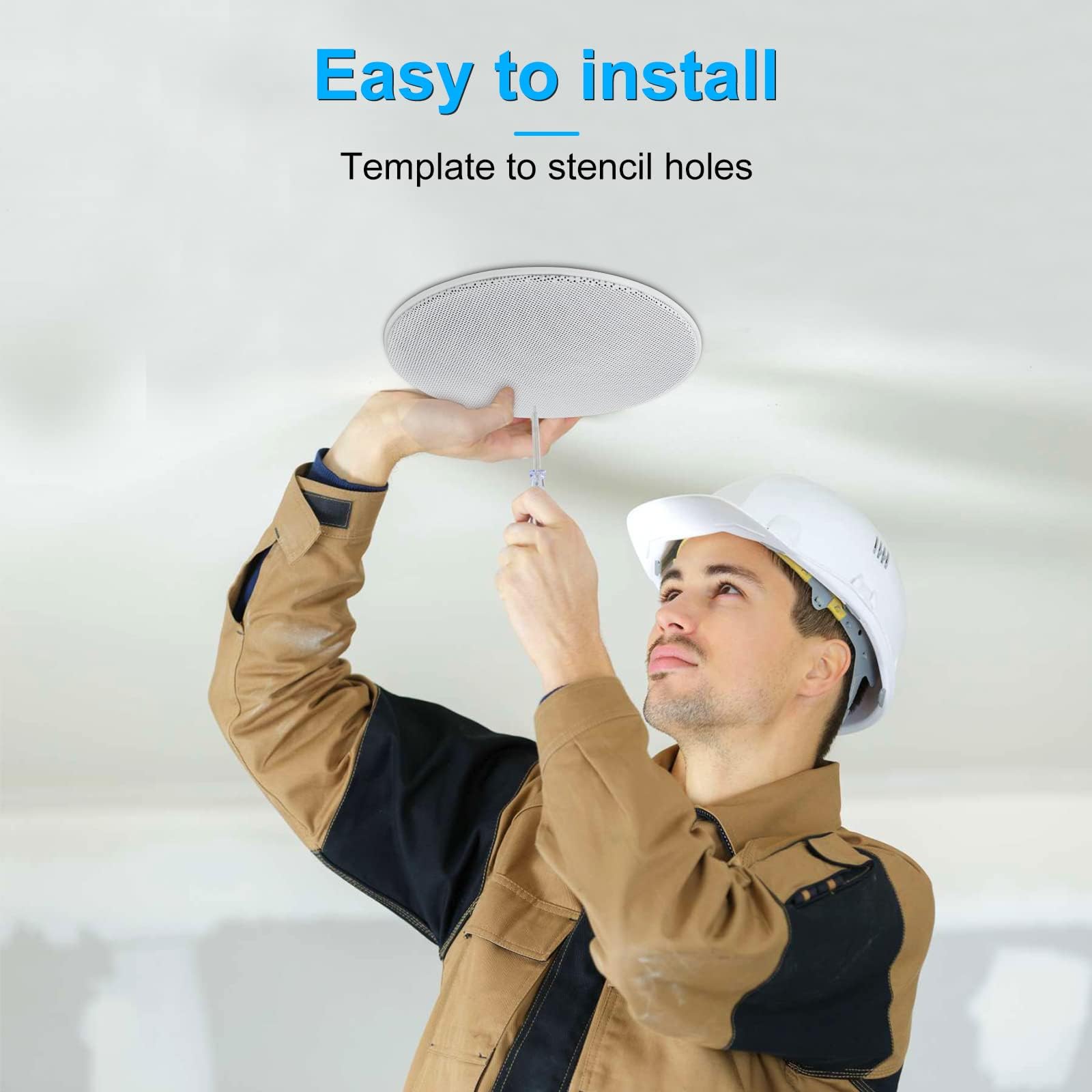 Herdio 4 Inch 320 Watts 2-Way Bluetooth Ceiling Speakers Package Perfect for Home Theater System, Living Room,Office,Flush Mount(4 Speakers)