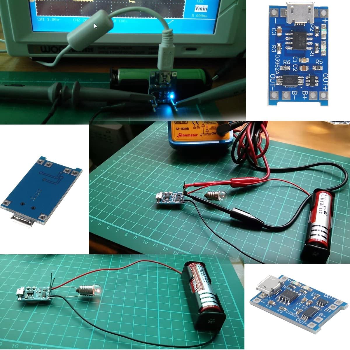JoohcUngir 12pcs 18 650 Lithium Battery Charger Board 5V 1A TP4056 Charging Module with Battery Protection BMS and Charge Discharge Integrated Module 2A 5V Charging Boost Mobile Power Protection