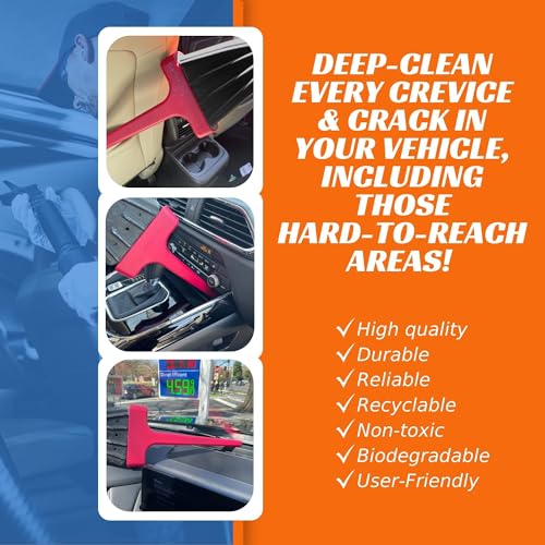 Leanclean Tool -Essential for Traveling Universal Crevice Vacuum Attachment, The Ultimate DIY AutoDetailing Accessory Deep-Cleans Any Vehicle -FITS All Carwash & Gas Station Vacuums Everywhere!