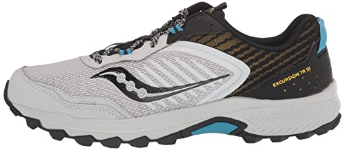 Saucony Men's Excursion TR15 Trail Running Shoe, Fog/Black/Topaz, 9