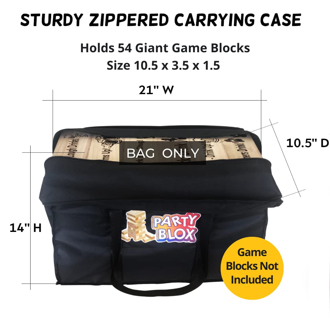 Giant Tumbling Tower Storage Bag & Carry Case for Stacking Game with Logo by Party Blox - Outside Yard Game XXL Sturdy Carrying Bag
