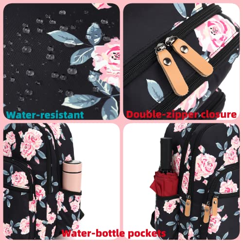 Leaper Water-resistant Cute Mermaid Laptop Backpack Travel Bag College Backpack Satchel Light Pink