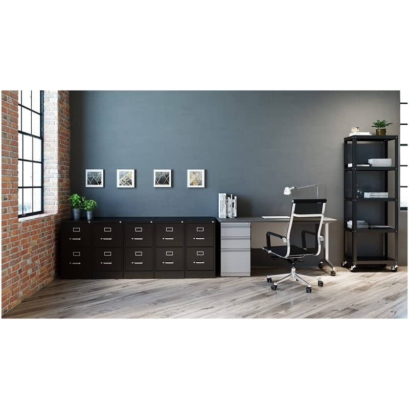 Hirsh Industries Vertical Letter File Cabinet, 2 Letter-Size File Drawers, Black, 15 x 22 x 28.37