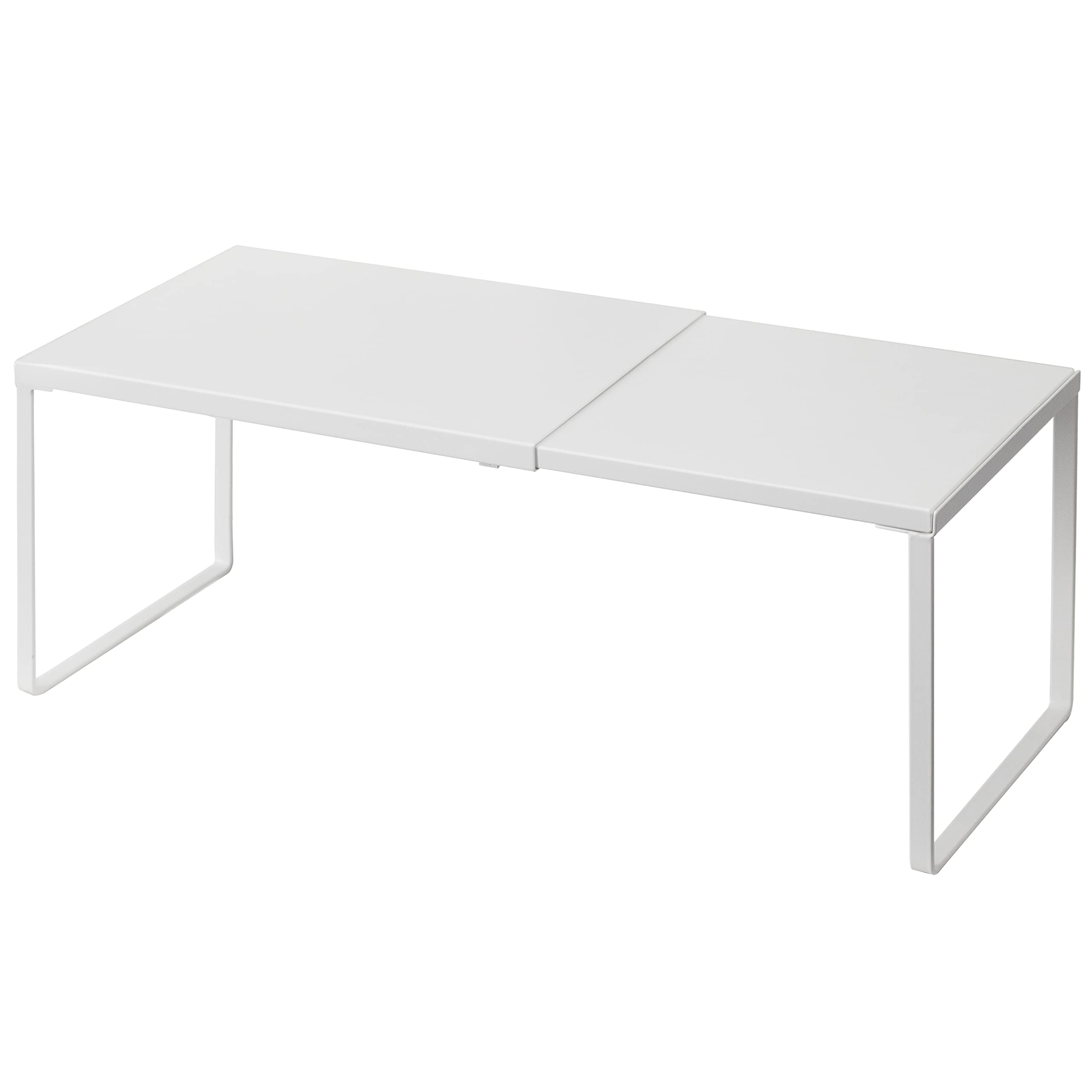 Nxconsu Cabinet Shelf Expandable Organizer Riser Rack for Kitchen Pantry Cupboard Under Sink Countertop Home Organization Extra Storage Space Saver Heavy Duty Metal Edgeless Design White