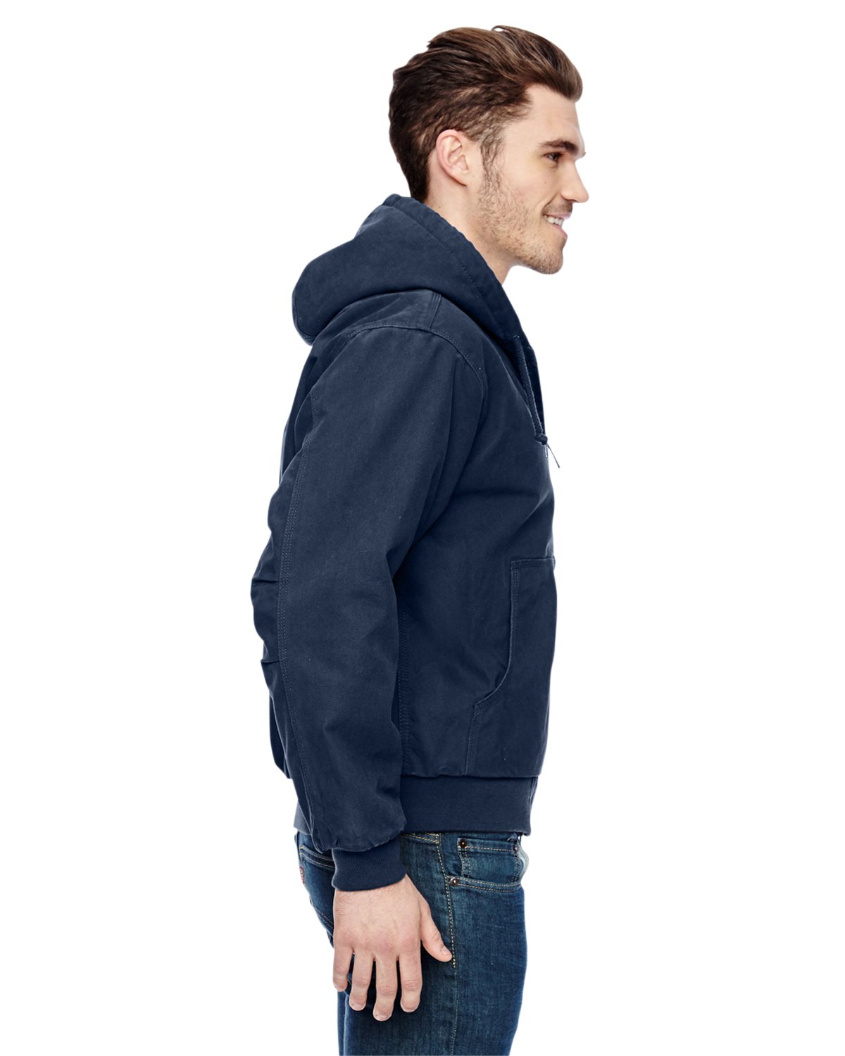 Dri-Duck Men's 5020 Cheyenne Hooded Work Jacket, Navy, X-Large