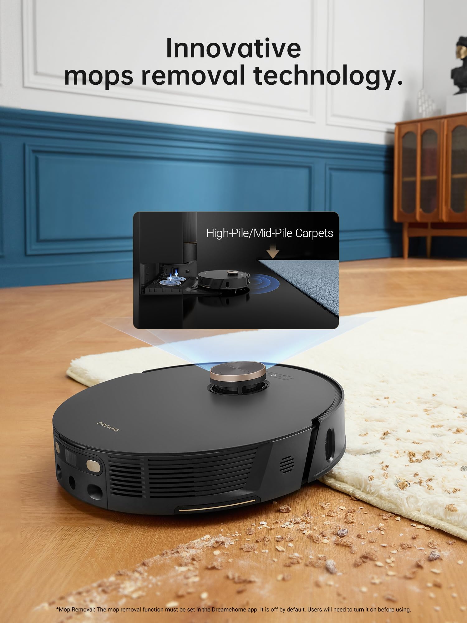 dreame L20 Ultra Robot Vacuum and Mop with Mop-Extend, Auto Mop Removal & Raising, Washing and Drying, 7000Pa Suction, Self-Emptying, Self-Refilling, AI Obstacle Avoidance