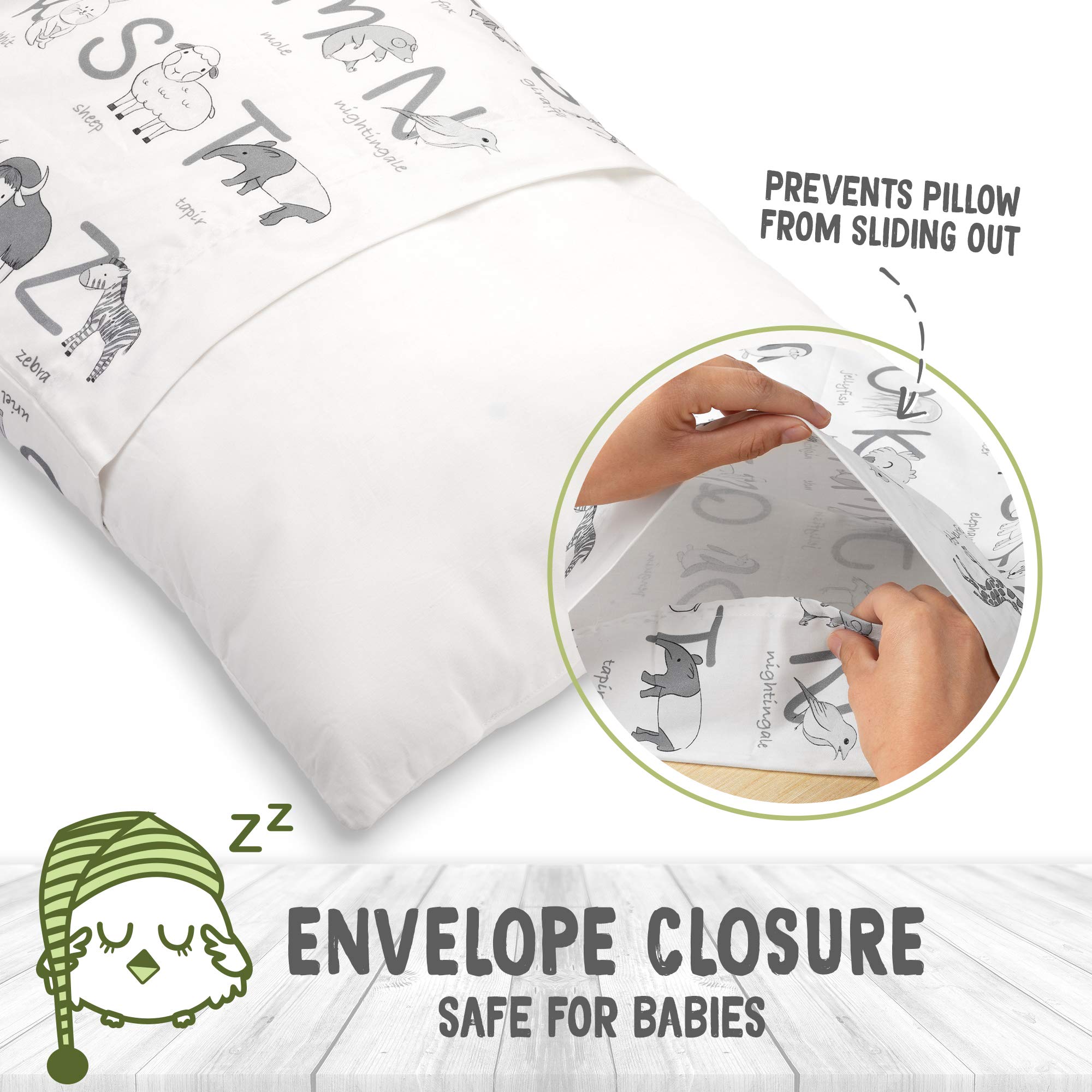 KeaBabies Toddler Pillowcase for 13X18 Pillow - Organic Toddler Pillow Case for Boy, Kids - 100% Natural Cotton Pillowcase for Miniature Sleepy Pillows - Toddler First Pillow