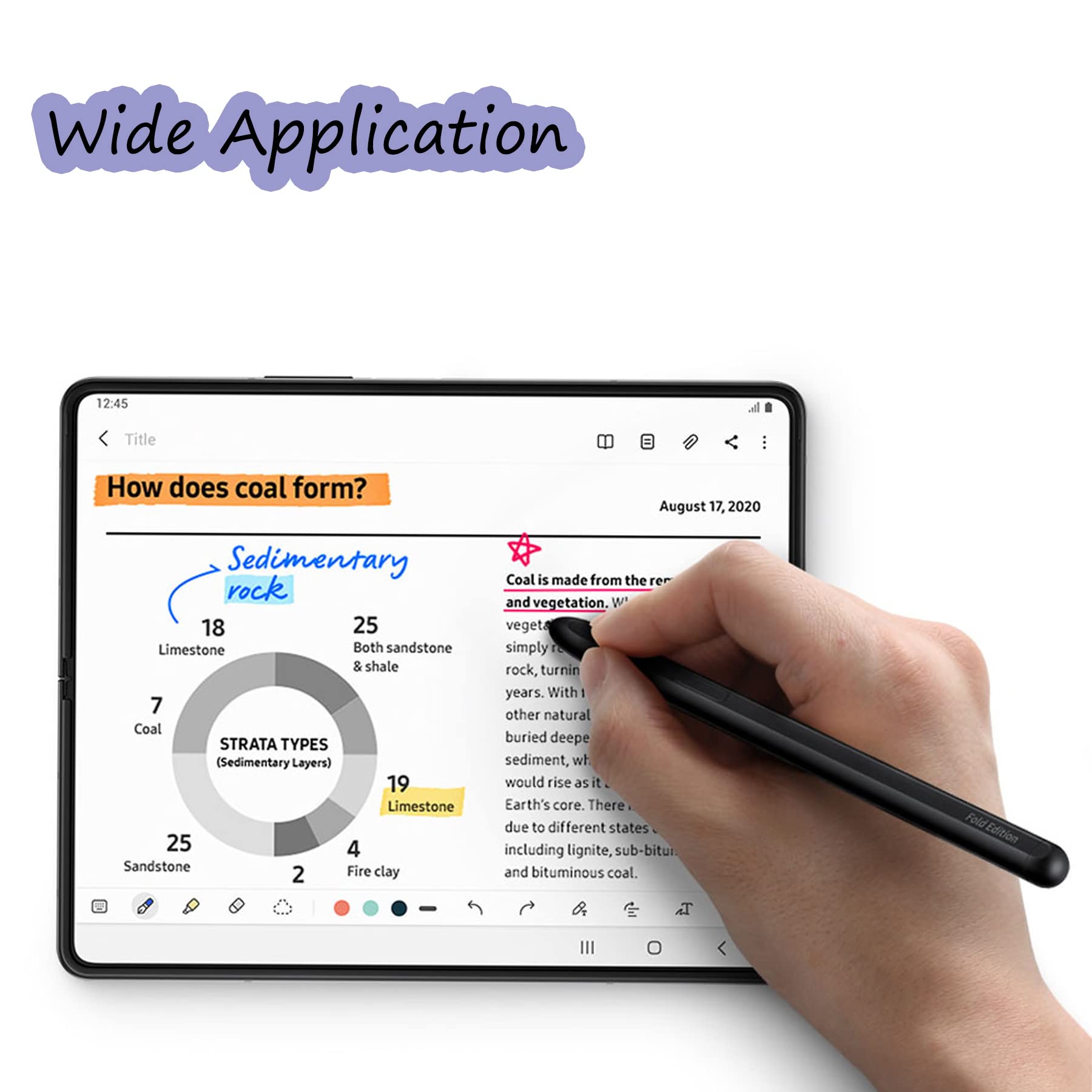 Galaxy Z Fold 4 S Pen Fold Edition,S Pen Z Fold 4,Slim 1.5mm Pen Tip,4,096 Pressure Levels,Stylus Pen for Samsung Galaxy Z Fold 4 5G+Tips/Nibs + Eject Pin (Black) EF- FF92PCBEGUS