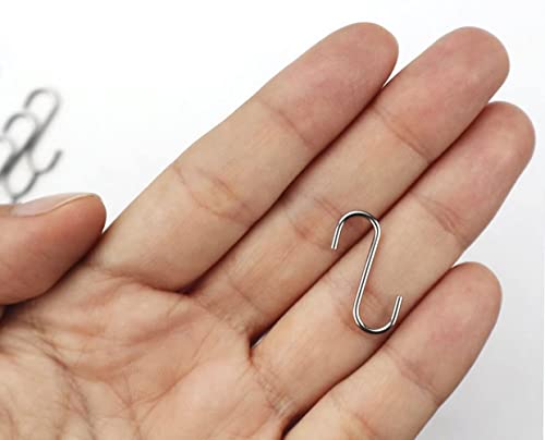 IDEALSV Stainless Steel S Hooks 200 Pcs Small S Shaped Hooks Christmas Ornament Hooks Jewelry Hooks 0.8 Inch Hanging Holder
