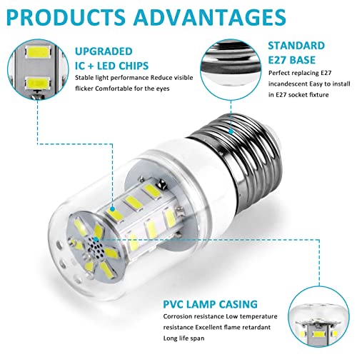 MIFLUS LED Refrigerator Light Bulb 5304511738 kei d34l Refrigerator Bulb Fits for Fri/gidaire Refrigerator LED Bulb(3.5W 85V-265V E26/27 White Light) Appliance Light Bulb Replace AP6278388