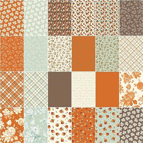 Shades of Autumn Riley Blake 5-inch Stacker, 42 Precut Fabric Quilt Squares by My Mind's Eye