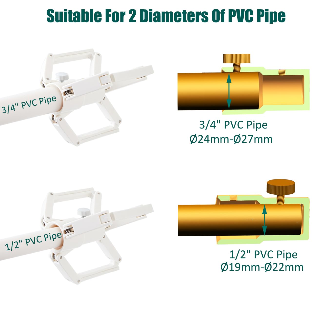 HHTHH 2 pcs Cup Turner Holder, Adjustable Tumbler Turner Inserts for 3/4 Inch and 1/2 Inch PVC Pipe, Cup Turner Foam Insert Fit 40 oz 30 oz 20 oz 10 oz All Tumblers