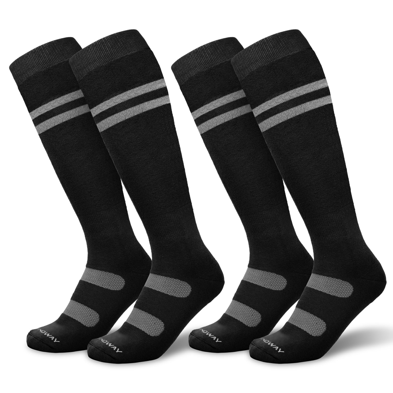 findway Ski Socks, 2/3 Pairs Snowboarding and Skiing Socks, OTC Non-Slip Cuff Winter Thermal Warm Socks for Men & Women
