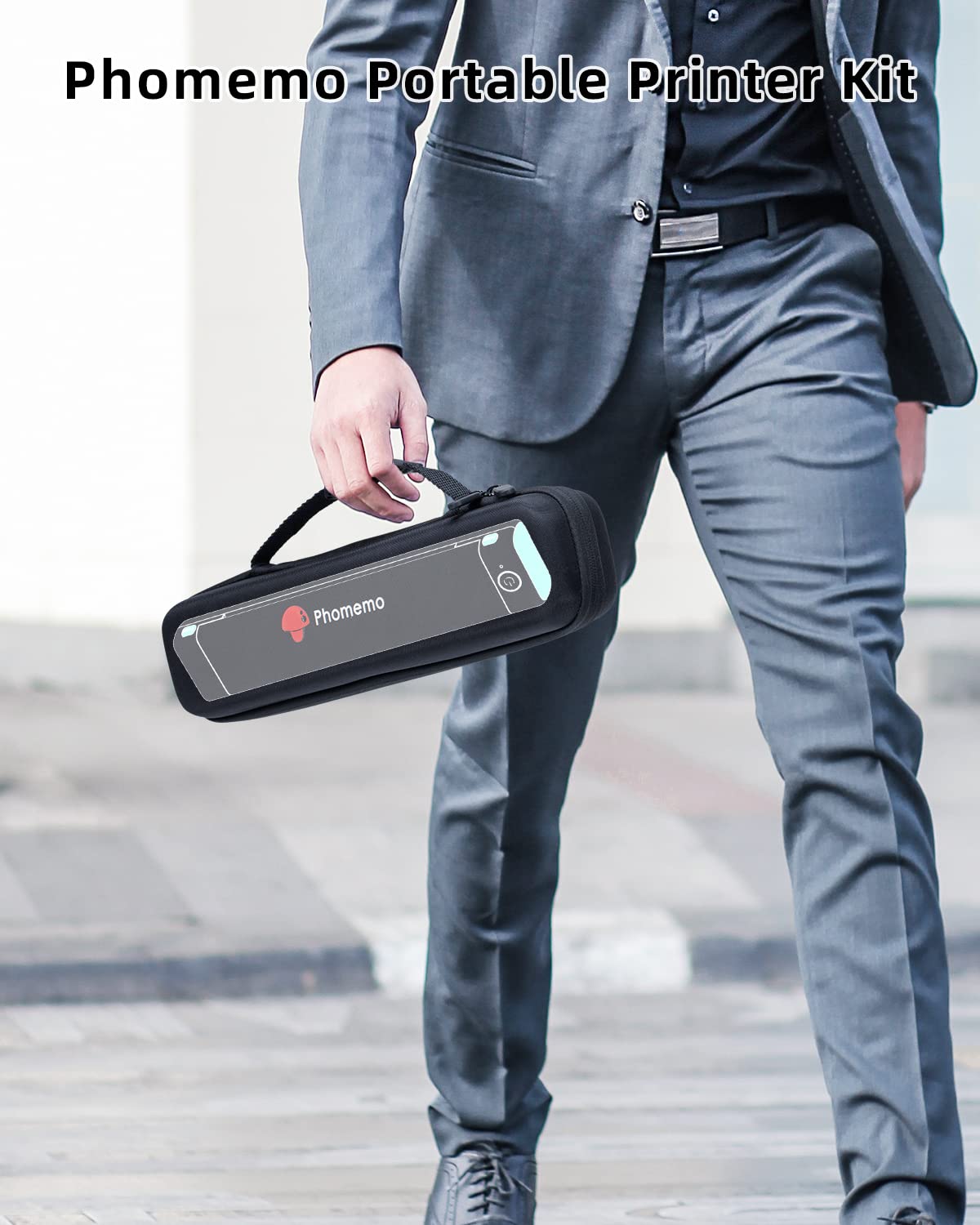 Phomemo Portable Printer - Portable Printer Wireless for Travel Compatible with iOS and Android & Laptop, Mini Bluetooth Mobile Printer, Thermal Printer with 1 Case & 100 Sheets Thermal Papers