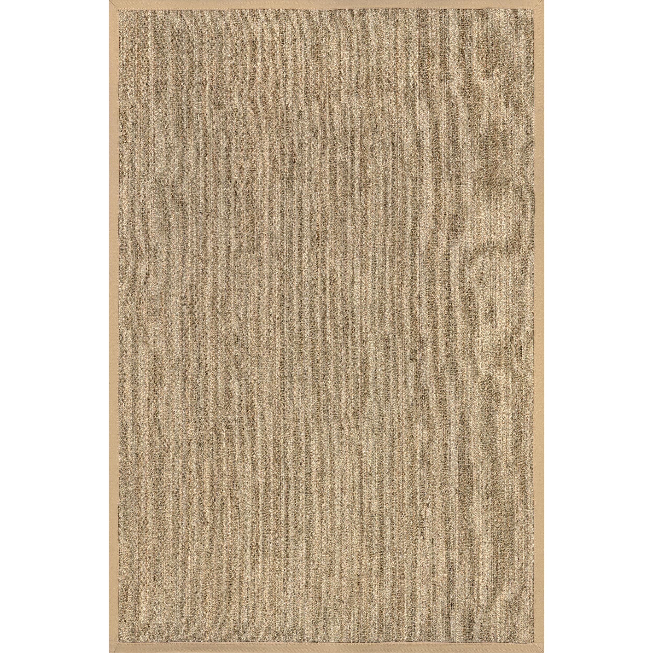 nuLOOM 4x6 Elijah Seagrass Area Rug, Beige, Solid Farmhouse Style, Cotton Bordered, Basketweave, Natural Fiber, For Bedroom, Dining Room, Living Room, Hallway, Office, Kitchen, Entryway